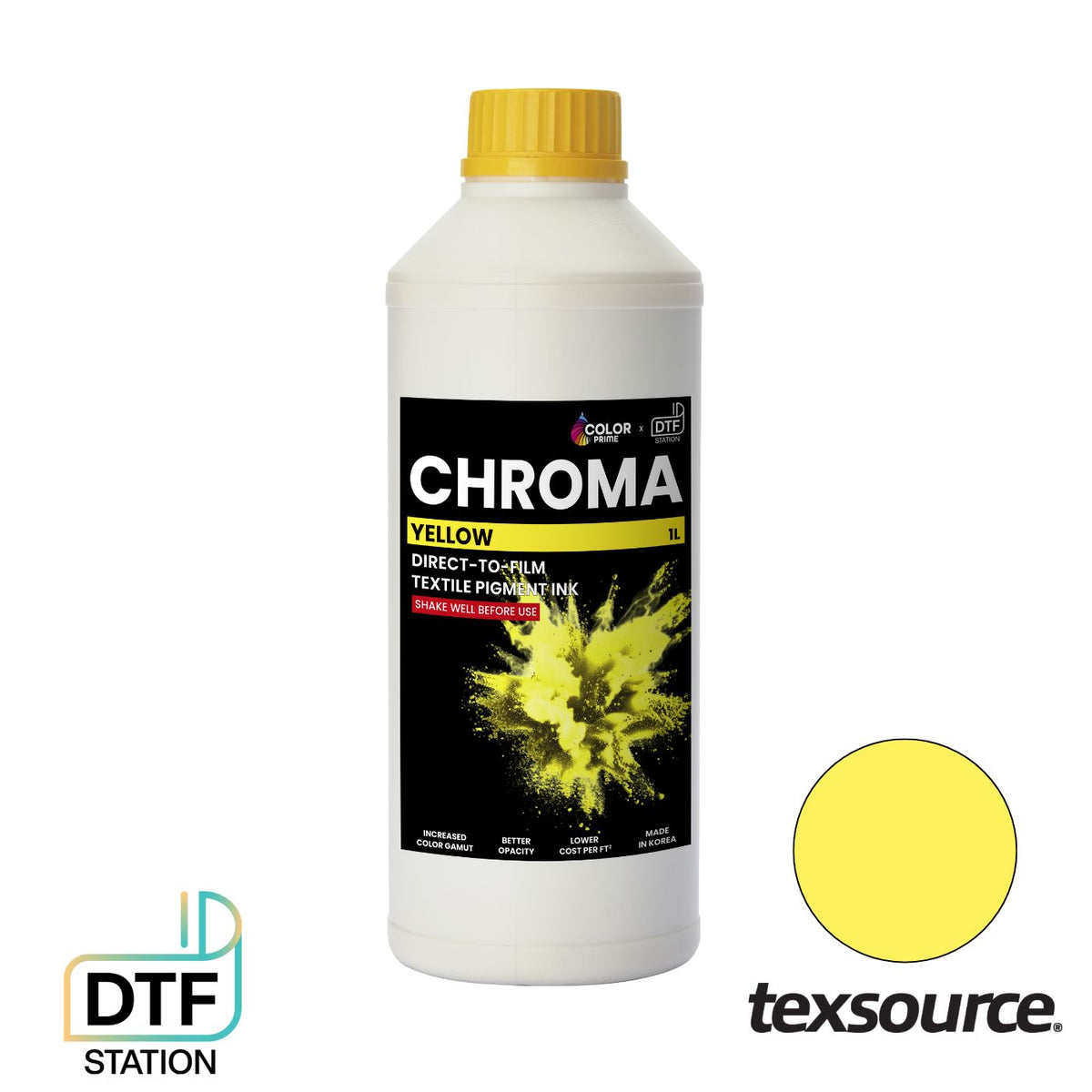 DTF Station - Color Prime Chroma Ink - Yellow (Y) | DTF Ink | Texsource ...