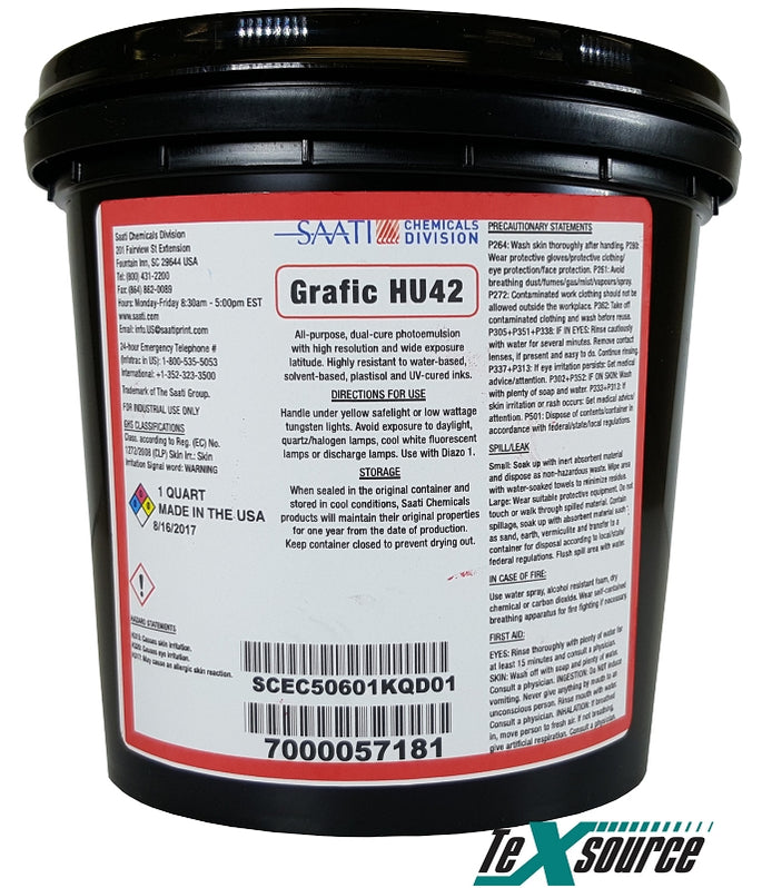 Saati Graphic HU42 Dual Cure Emulsion | Texsource — Texsource Screen ...